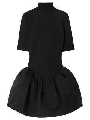 Magda Butrym Cotton And Silk-blend Jersey And Taffeta Mini Dress - Black