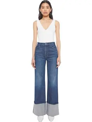 MOTHER The Hustler Roller Sneak Cuff Jeans - Blue
