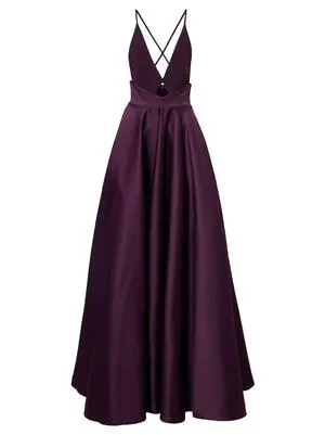 Solace London Avallon Cutout Satin Gown - Purple