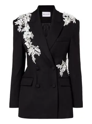 Rebecca Vallance Danna Floral-appliqué Blazer - Black