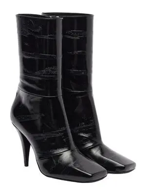 Givenchy Sliced Square 95 Leather Ankle Boots - Black