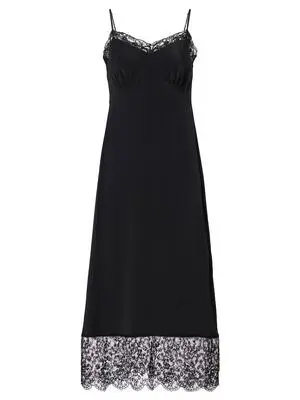 Simone Rocha Lace-trimmed Satin Slip Dress - Black