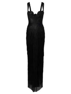 MARIA LUCIA HOHAN Anais Open-back Silk Mousseline Gown - Black