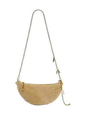 Chloé Charm-embellished Shearling Shoulder Bag - Summery Be