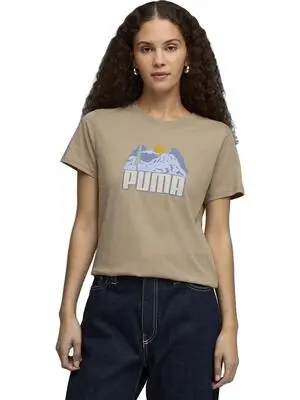 PUMA Graphic Regular Fit T-shirt - Beige