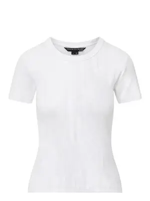 Veronica Beard Pruitt Ribbed Crew-neck T-shirt - White