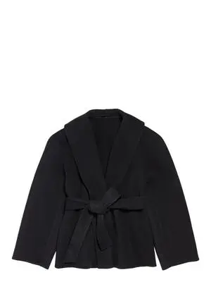 Balenciaga Short Wrap Coat - Black