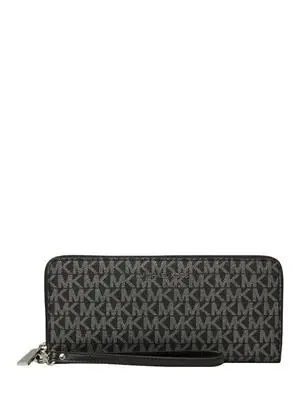 Michael Kors Jet Set Travel Continental Wristlet - Black/silver