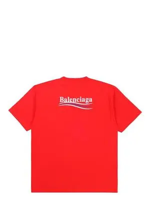 Balenciaga Political Campaign Embroide Logo Tee Shirt - Red