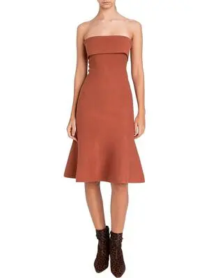 TWINSET Strapless Dress - Rust