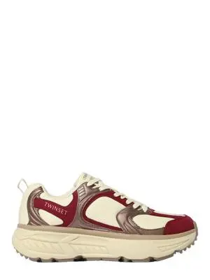 TWINSET Lace-Up Sneakers Burgundy
