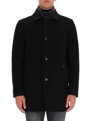 MOORER Collared Coat - Black