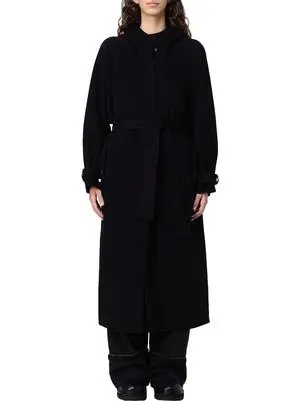 Pinko Belted Overcoat - Black