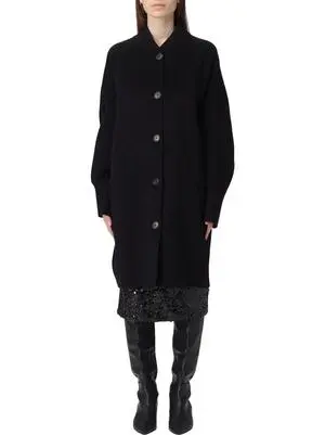 Pinko Button Detailed Coat - Black
