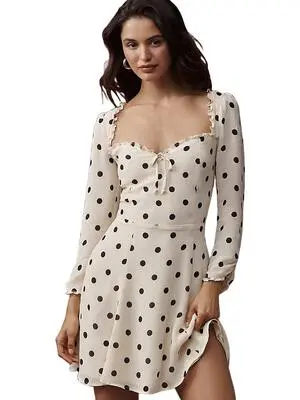 REFORMATION Remi Sweetheart Mini Dress - Sundae Dot
