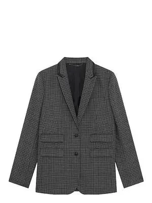 The Kooples Checked Wool Blazer - Black