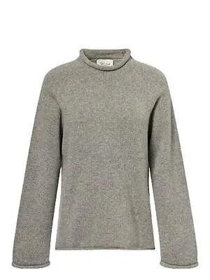 REFORMATION Rolled-trims Wool Jumper - Mid Grey