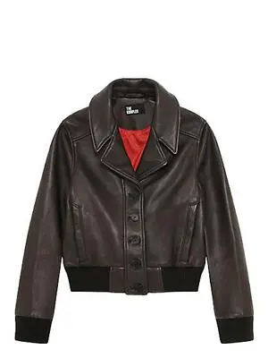 The Kooples Lapel-collar Leather Jacket - Brown