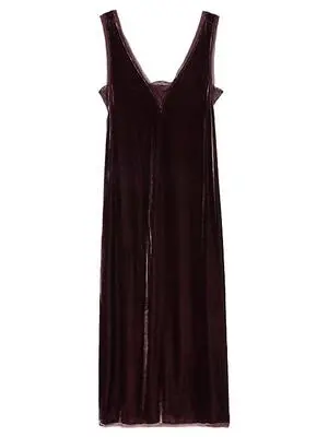 Zadig&Voltaire Renzo V-neck Silk And Velvet-blend Midi Dress - Black
