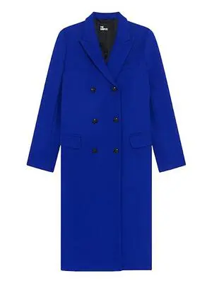 The Kooples Peak-lapel Double-breasted Wool-blend Coat - Navy