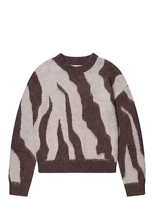 RO&ZO Zebra Brushed-knit Alpaca And Wool-blend Jumper - Brown