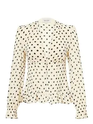REFORMATION X Nara Smith Polka-dot Blouse - Sugar Dot