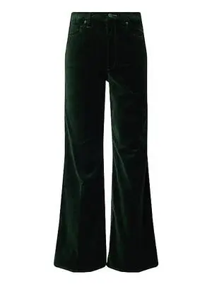 Good American Velvet Palazzo Trousers - Pine Green003