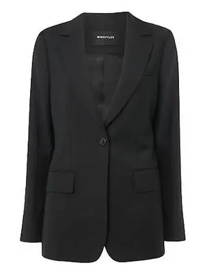 Whistles Notch-lapel Single-breasted Wool-blend Blazer - Black
