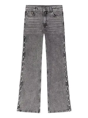 Maje Beaded Wide-leg Stretch-denim Jeans - Grey