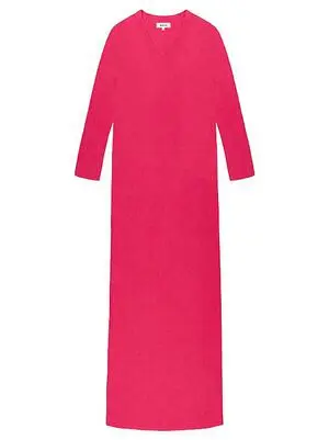 RO&ZO V-neck Knitted Midaxi Jumper Dress - Pink