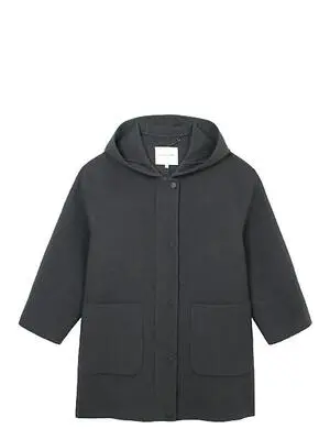 THE WHITE COMPANY Hooded Double-faced Wool-blend Coat - Graphite
