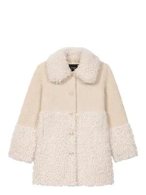 Maje Long Collared Faux-fur Coat - Ecru