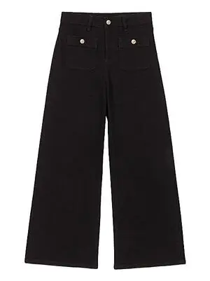 Maje Straight-leg High-rise Stretch-denim Jeans - Black
