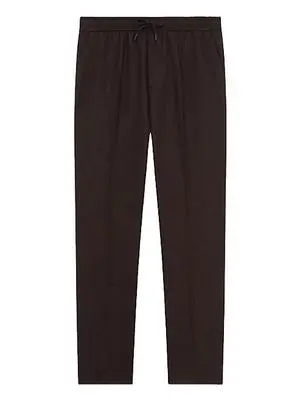 The Kooples Straight-leg Stretch Wool-blend Trousers - Brown