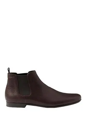 Prada Round-toe Leather Chelsea Boots - Brown