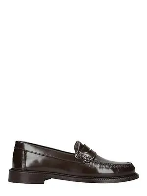 VINNY'S Yardee Moccasin Leather Loafers - Mid Brown