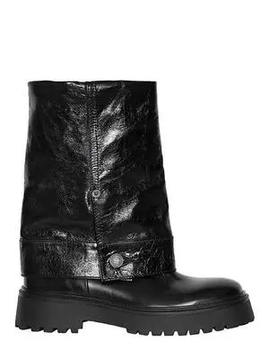 Zadig&Voltaire Angie Patent-leather Calf Boots - Black
