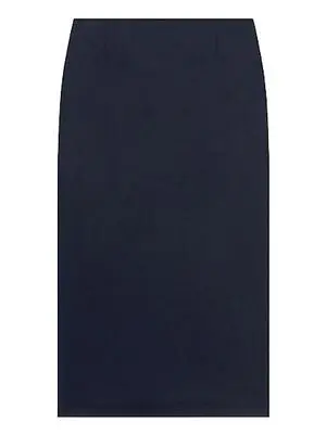 The Kooples Mid-rise Stretch Wool-blend Midi Skirt - Navy