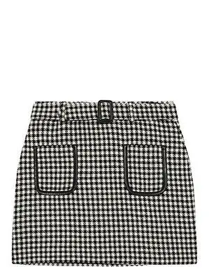 The Kooples Houndstooth Wool-blend Mini Skirt - Black White