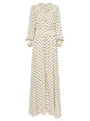 REFORMATION Ruffle Polka-dot Woven Midi Dress - Sugar Dot