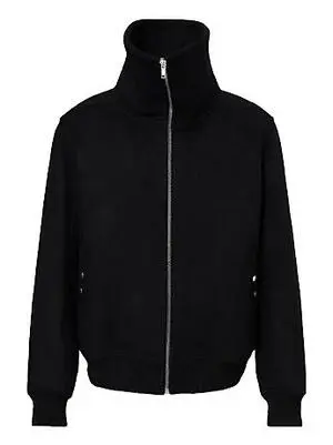 Rick Owens Wool-blend Jacket With High Collar - Black