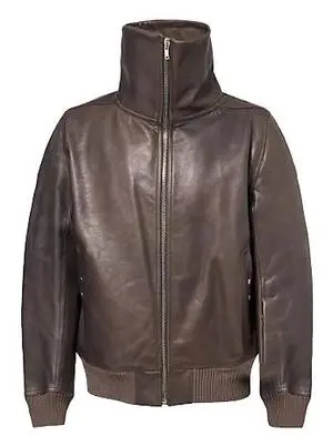 Rick Owens Blixa Dracu-collar Leather Jacket - Darkdust