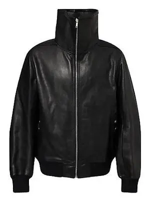 Rick Owens Blixa Dracu-collar Leather Jacket - Black