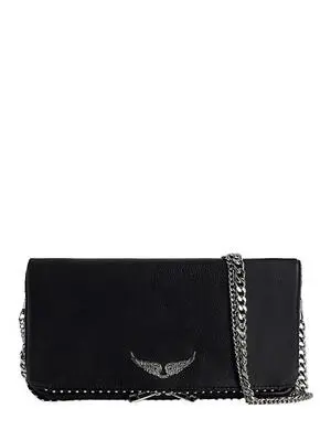 Zadig&Voltaire Rock Stud Leather Shoulder Bag - Black
