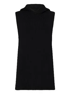 Rick Owens Ribbed Wool Knitted Tank Top - Black