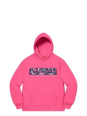 Supreme Denim Logo Hooded Sweatshirt - Pink