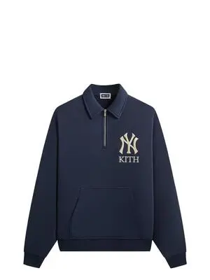 Kith For The New York Yankees Quarter Zip Popover Sweatshirt - Black