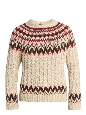Moncler Fair Isle Wool Sweater - Light Beige