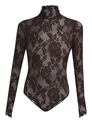Valentino Garavani Lace Jersey Bodysuit - 0no Nero