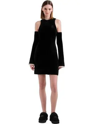 Rudsak Fitted Knit Dress With Removable Sleeves - Black